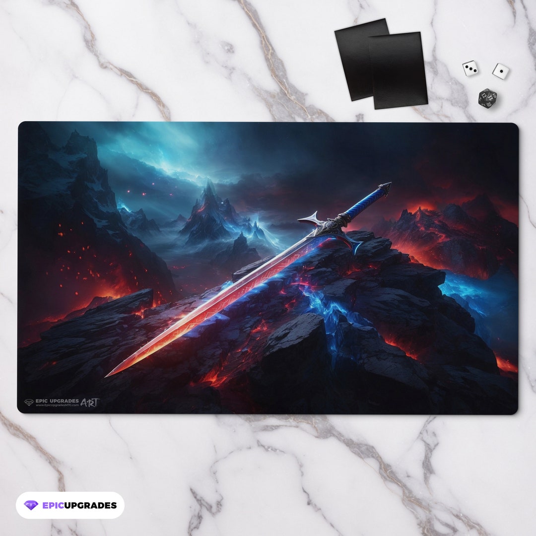 Sword of Fire and Ice Inspired Playmat - Iconic Wonders | 24"x14 ...