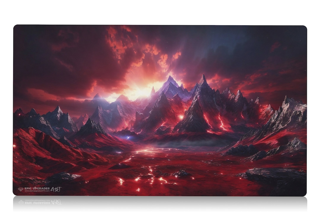 Mountain Playmat Fantasy Land Series 24x14 Magic the Gathering Red ...