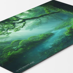 Misty Rainforest Reimagined Playmat - Fantasy Land Series | 24"x14 ...