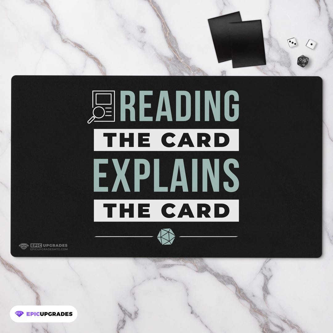 Reading the Card Playmat - Magic the Gathering Funny 24"x14" Custom MTG ...