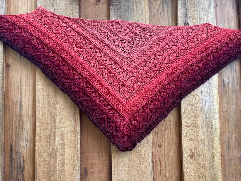 Hand Crocheted Triangle Shawl - Etsy