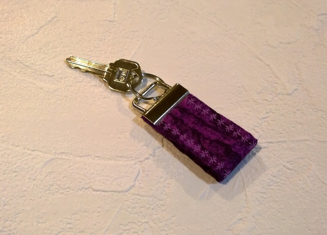Purple Fabric Key Fob, Purple Fabric Key Ring Tab - Etsy