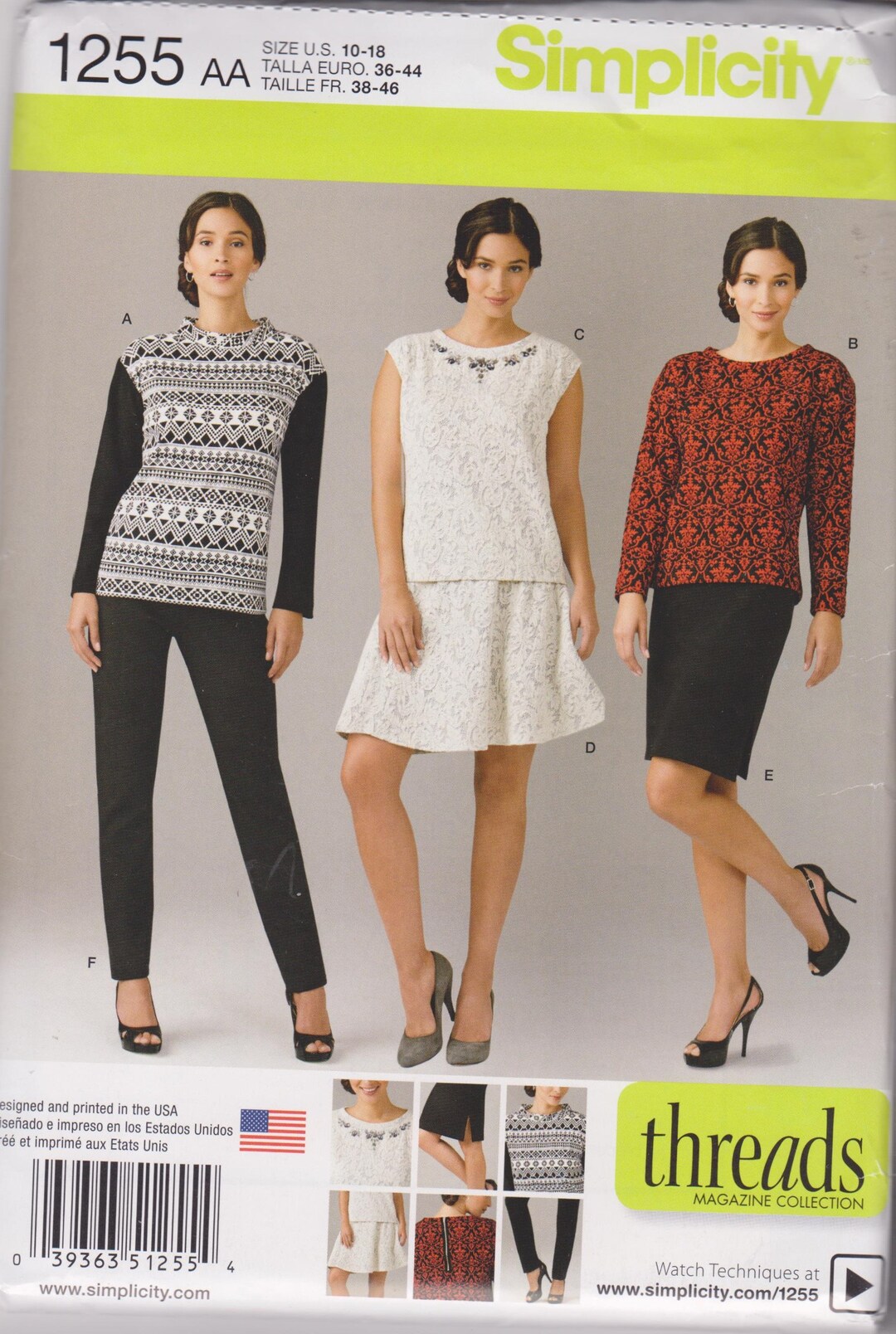 Simplicity 1255 Uncut Skirt/pants/top Pattern Sizes 10 Thru 18 - Etsy
