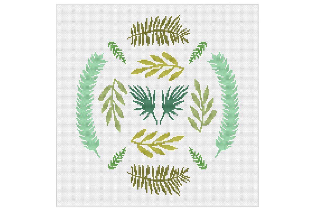 Fern Cross Stitch Pattern Floral Cross Stitch Modern Cross - Etsy