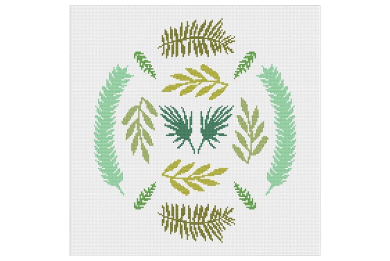 Fern Cross Stitch Pattern Floral Cross Stitch Modern Cross - Etsy