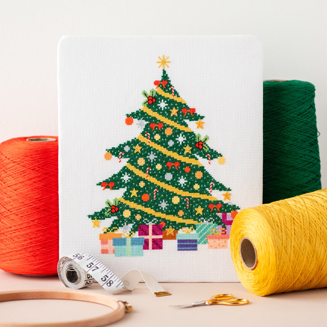 Christmas Tree Cross Stitch Kit | Festive Cross Stitch | Holiday Cross ...