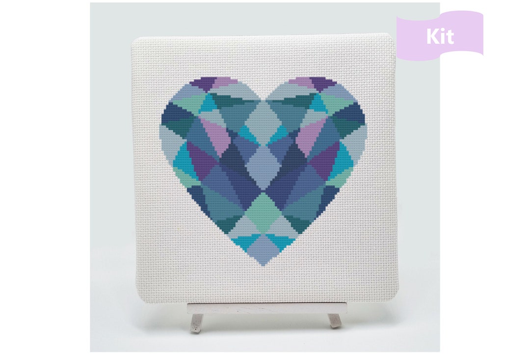 Heart Cross Stitch Kit | Love Cross Stitch | Modern Cross Stitch ...