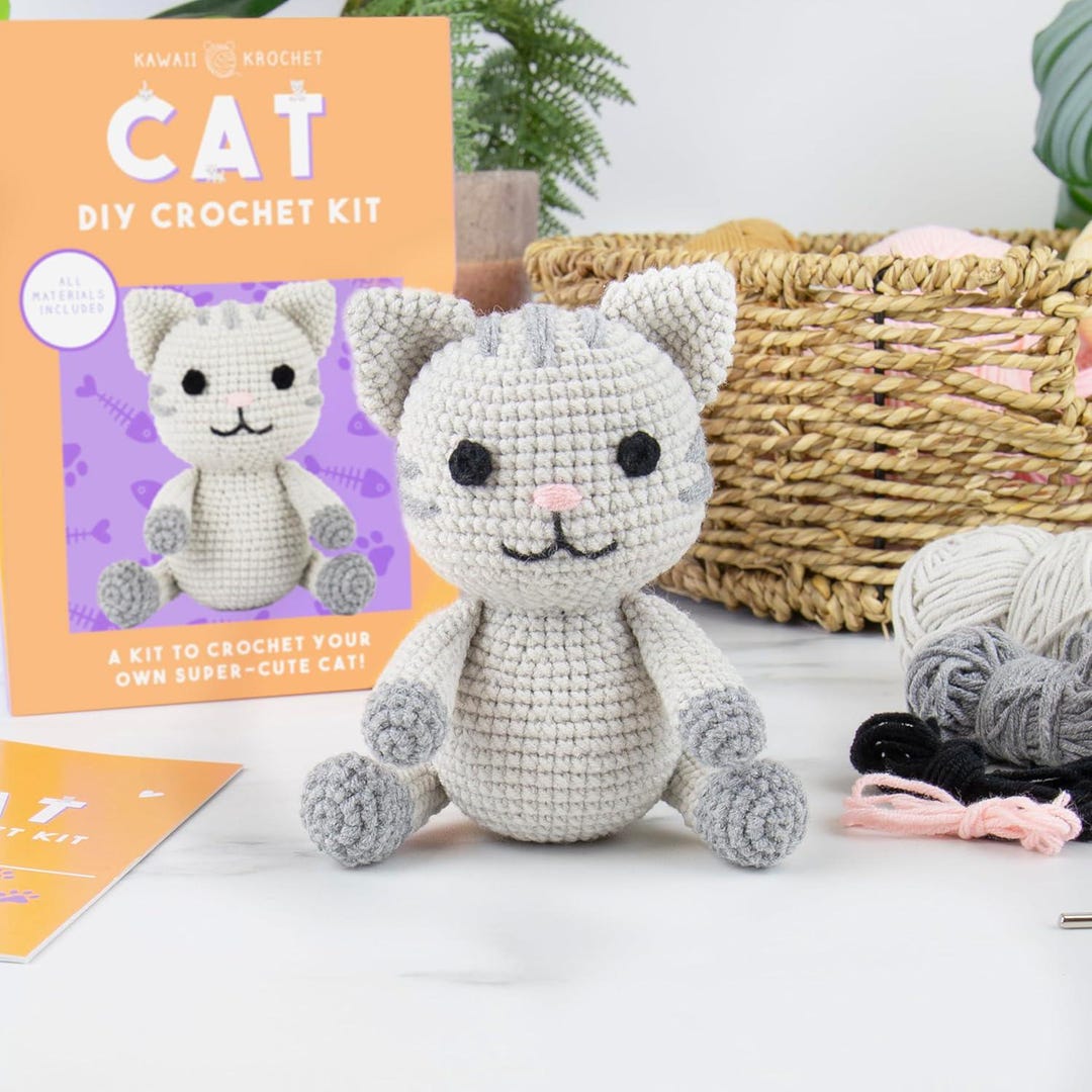 Cat Crochet Kit | Kawaii Crochet Design | DIY Craft Gift | Crazy Cat ...