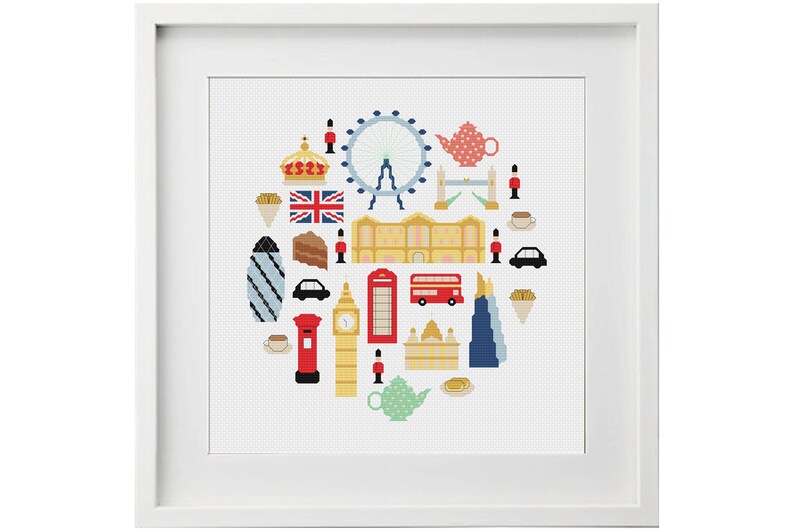 British Cross Stitch Pattern | London Cross Stitch | Landscape Cross ...
