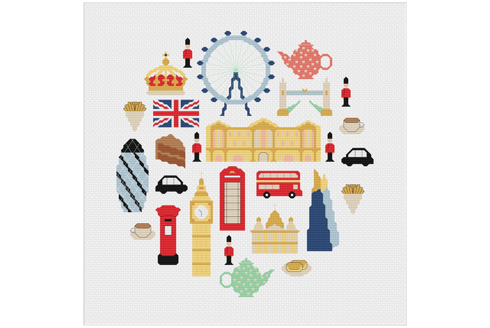 British Cross Stitch Pattern London Cross Stitch Landscape - Etsy UK