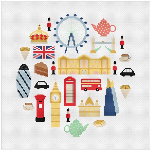 British Cross Stitch Pattern London Cross Stitch Landscape - Etsy