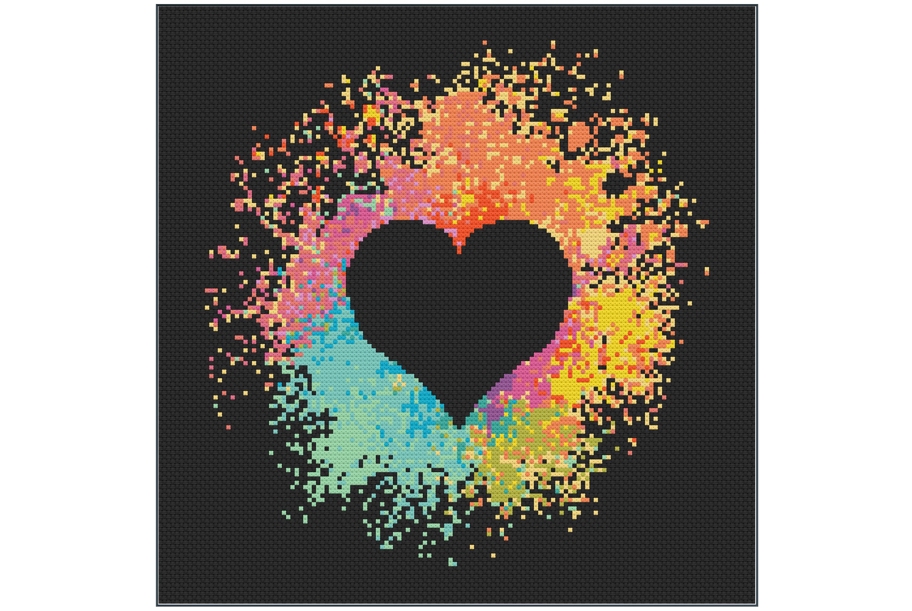 Heart Cross Stitch Pattern Love Cross Stitch Modern Cross - Etsy