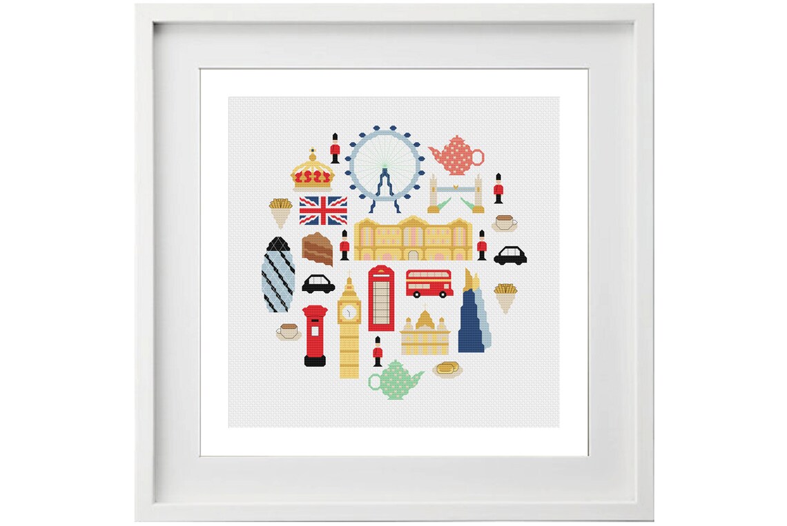 British Cross Stitch Pattern London Cross Stitch Landscape - Etsy UK
