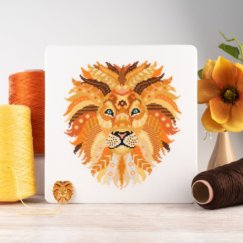 Lion Cross Stitch - Etsy