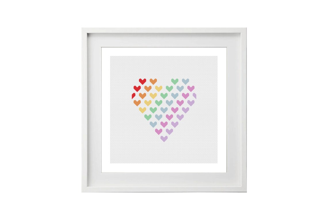 Heart Cross Stitch Pattern Love Cross Stitch Modern Cross | Etsy