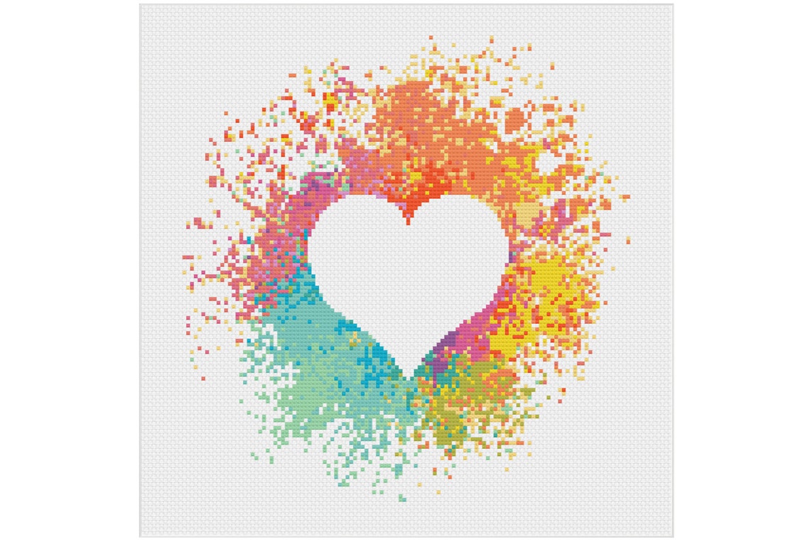 Heart Cross Stitch Pattern Love Cross Stitch Modern Cross | Etsy