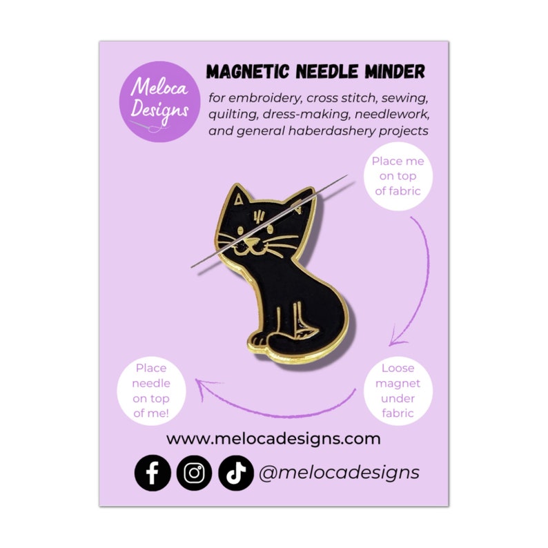 Cat Needle Minder Enamel Needle Minder Magnetic Needle - Etsy
