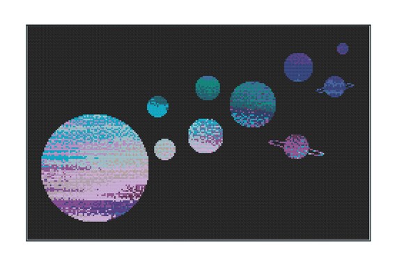 Planet Cross Stitch Pattern Space Cross Stitch Celestial | Etsy