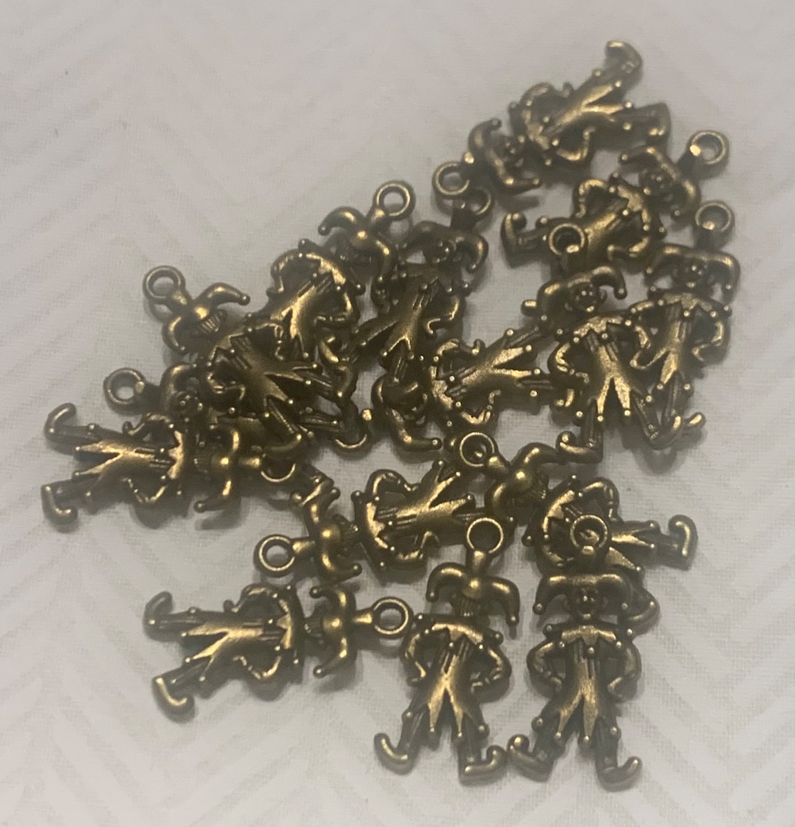 Jester Clown Charm Antique Gold Color Mardi Gras for Bracelets or ...