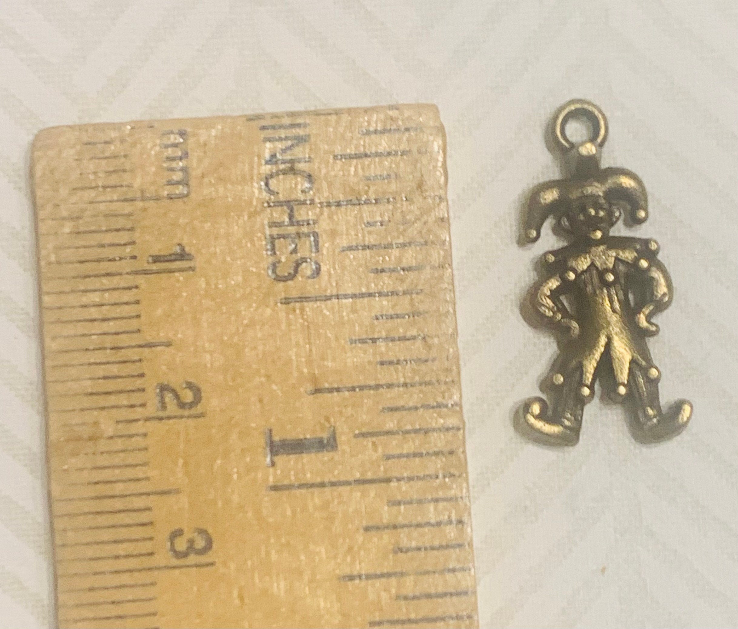 Jester Clown Charm Antique Gold Color Mardi Gras for Bracelets or ...