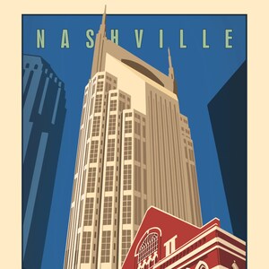 Nashville Vintage Style Travel Poster - Etsy