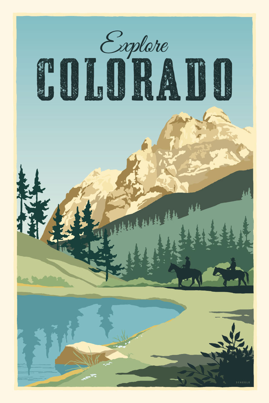 Explore Colorado - Vintage Style Travel Poster - Etsy