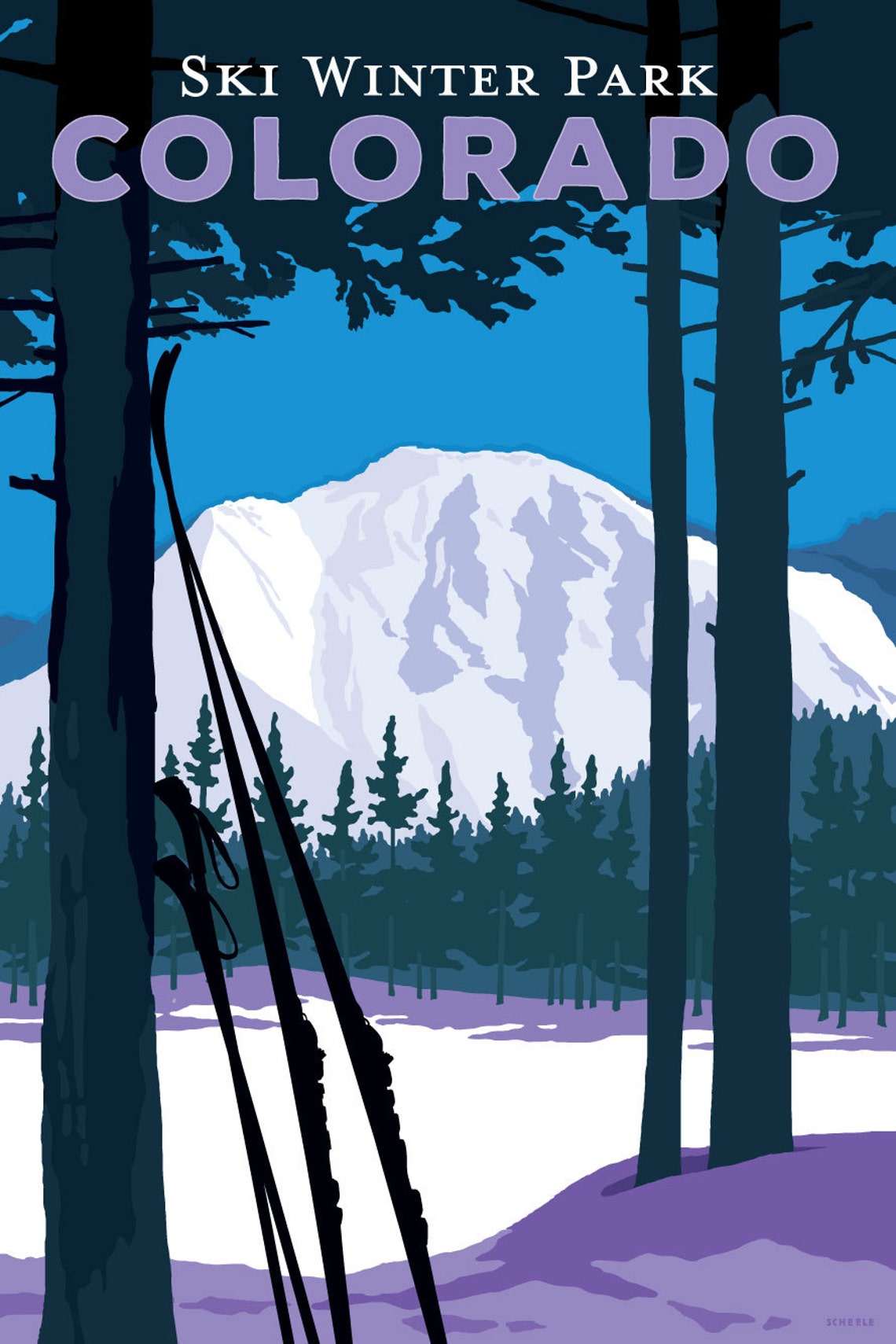 Ski Winter Park Colorado Vintage Style Travel Poster - Etsy