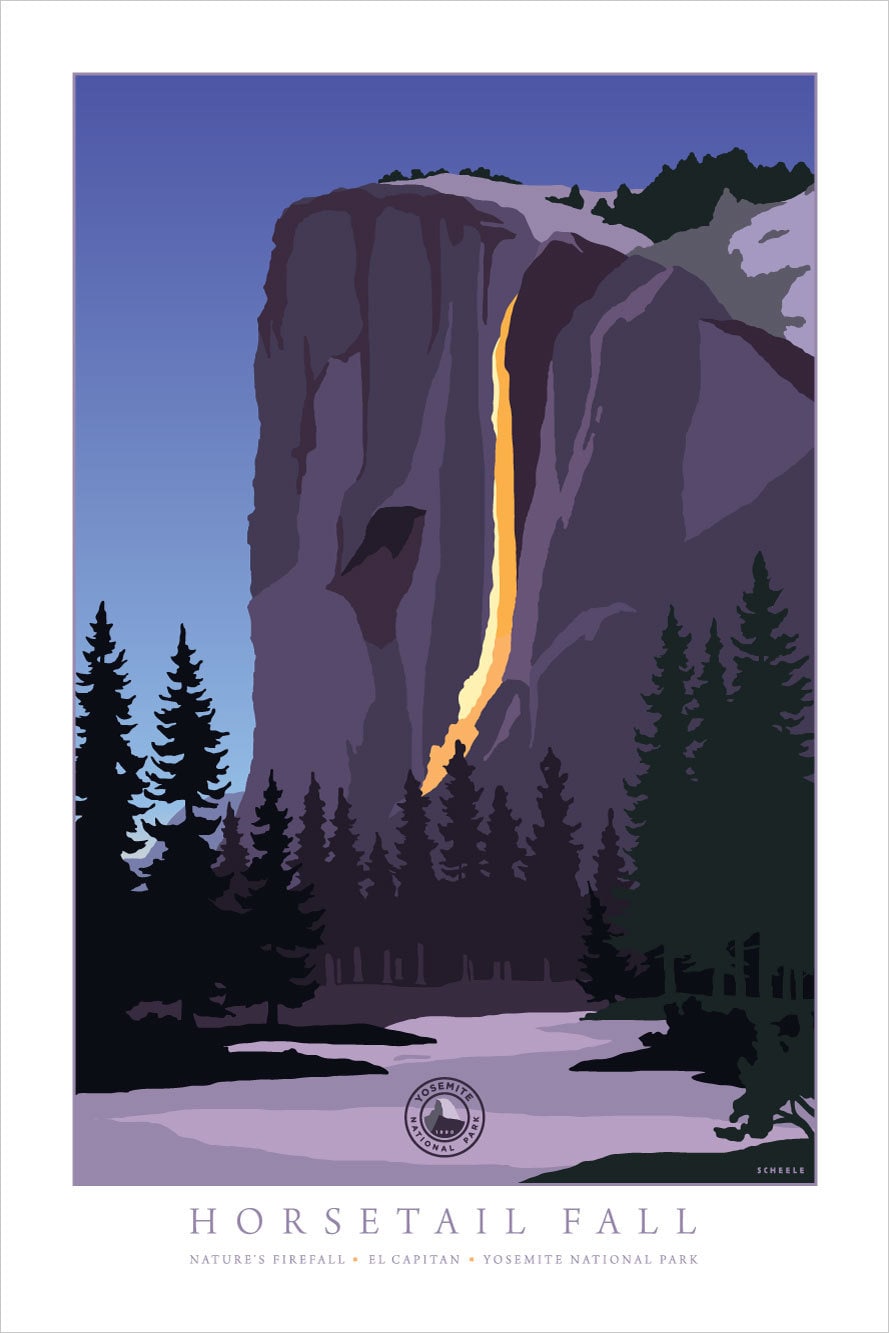 Horsetail Fall, Nature's Firefall, El Capitan, Yosemite National Park ...