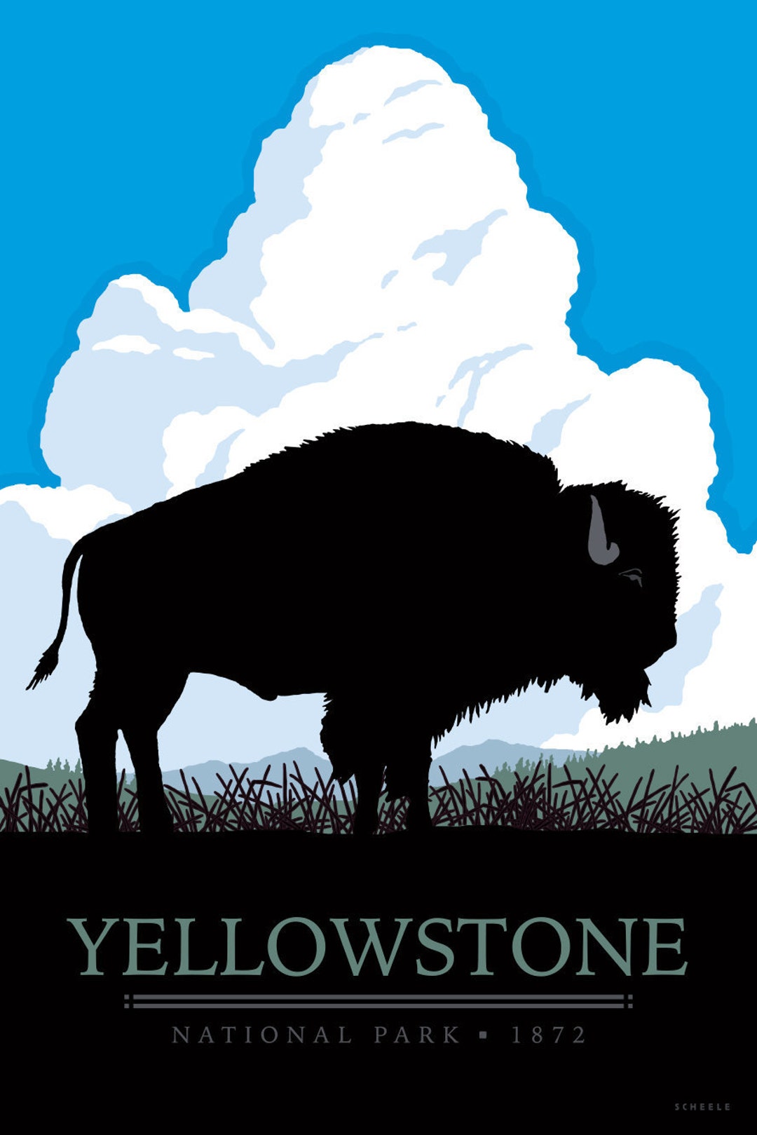 Yellowstone National Park - 1872 - Vintage Style Travel Poster - Etsy
