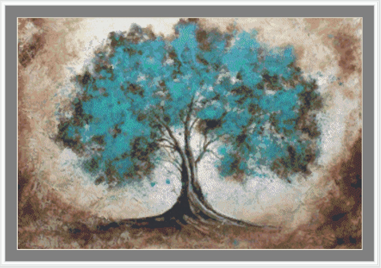 Blue Tree of Life Cross Stitch Pattern Cross Stitch Embroidery Counted ...