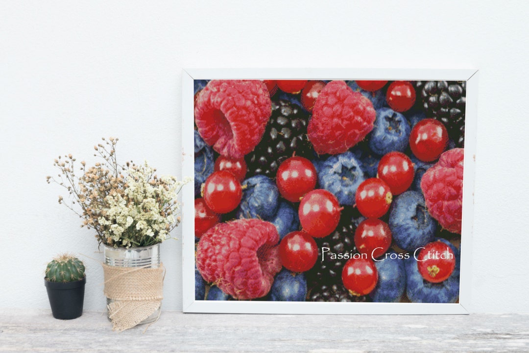 Raspberries, Blueberries, Blackberries PDF Cross Stitch Counted Cross ...