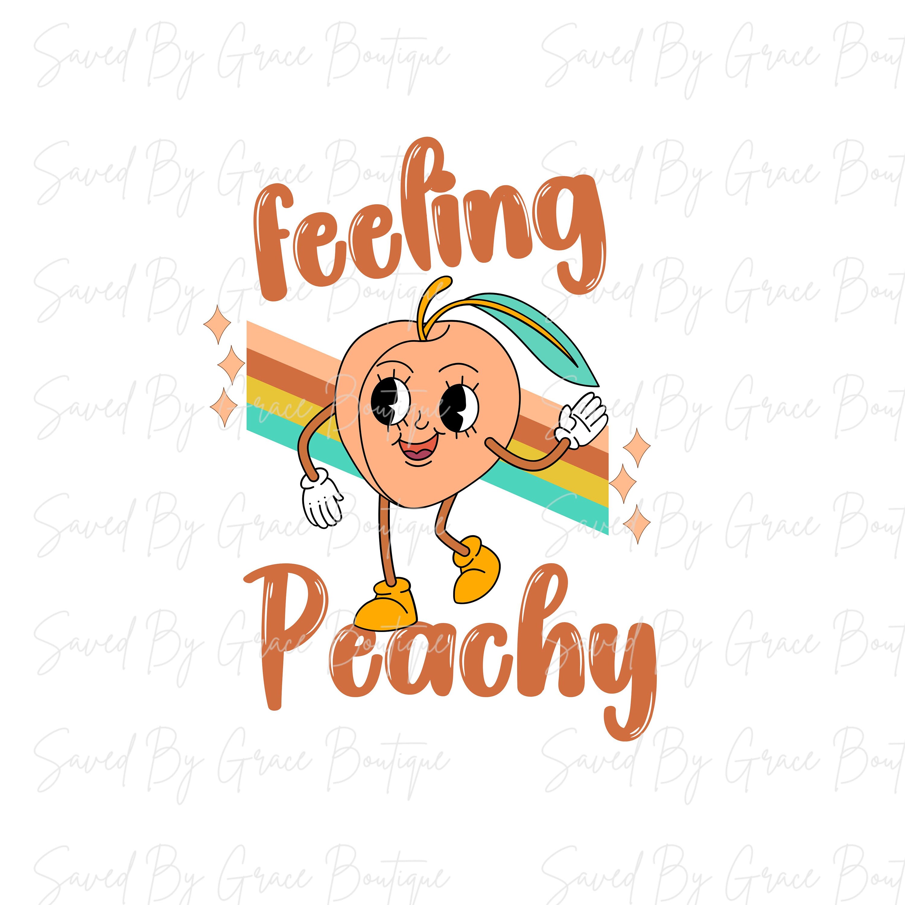 Feeling Peachy Png, Funny Retro Png, Peaches Png, Motivational ...