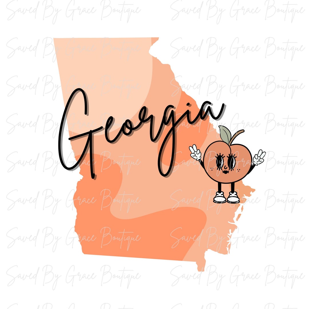 Georgia Png, Georgia Peach, State of Georgia, Sublimation, DTF, Instant ...