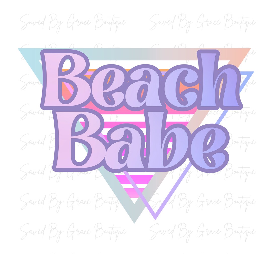 Retro Beach Babe Png, Summer Png, Beach, Vacation Png, Instant Download ...