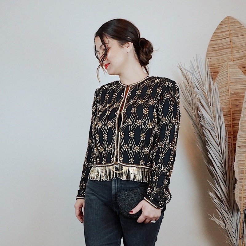 Beaded Silk Jacket - Etsy