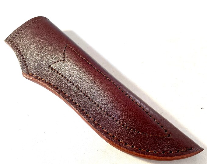Leather Fixed Blade Knife Sheath Full Coverage Design for up to 6 Inch ...