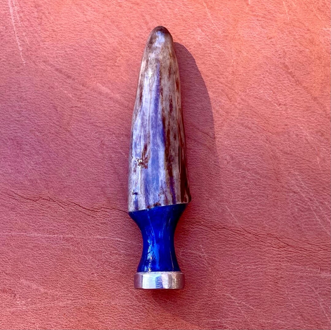 Tobacco Pipe Tamper Tool Deer Antler and Blue Epoxy Custom Handcrafted ...