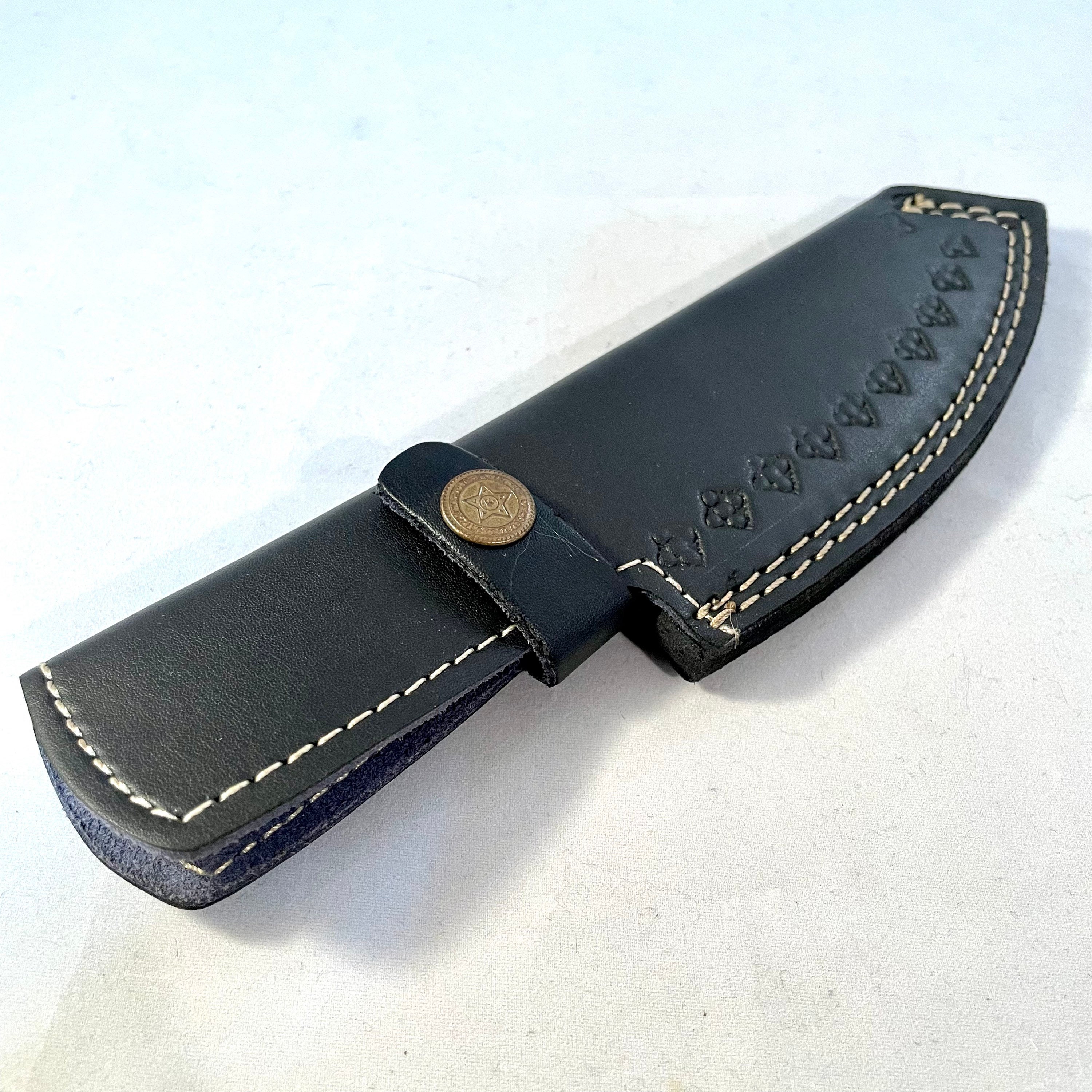 Leather Knife Sheath Fixed Blade Knife Black Leather for up to | Etsy
