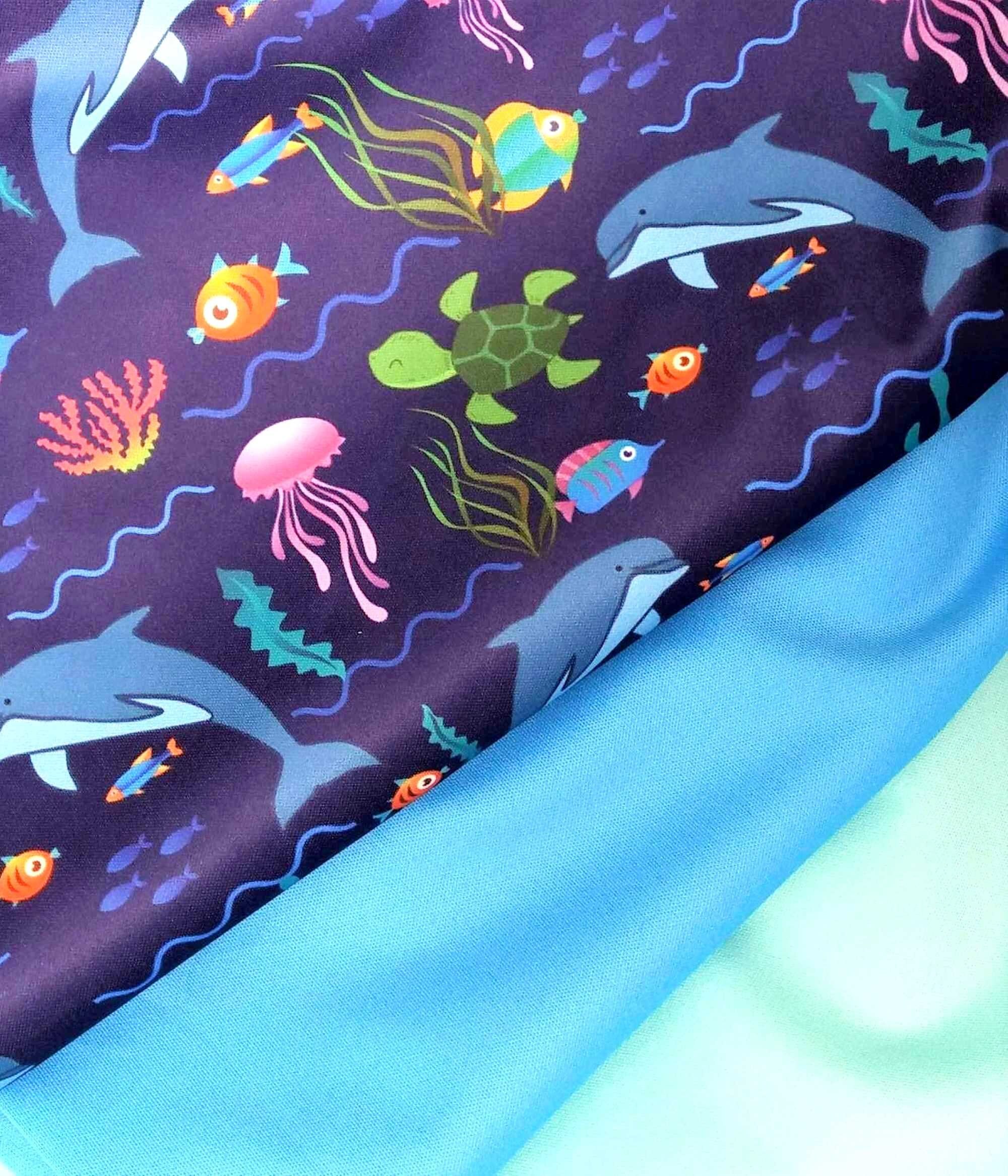 PUL Waterproof Fabric Under the Sea Fish Ocean - Etsy UK