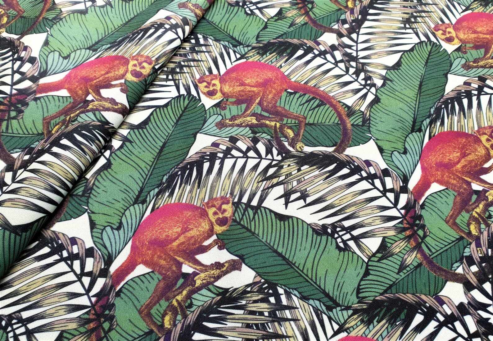 PUL Waterproof Fabric Funky Monkey With Palm Leaves - Etsy