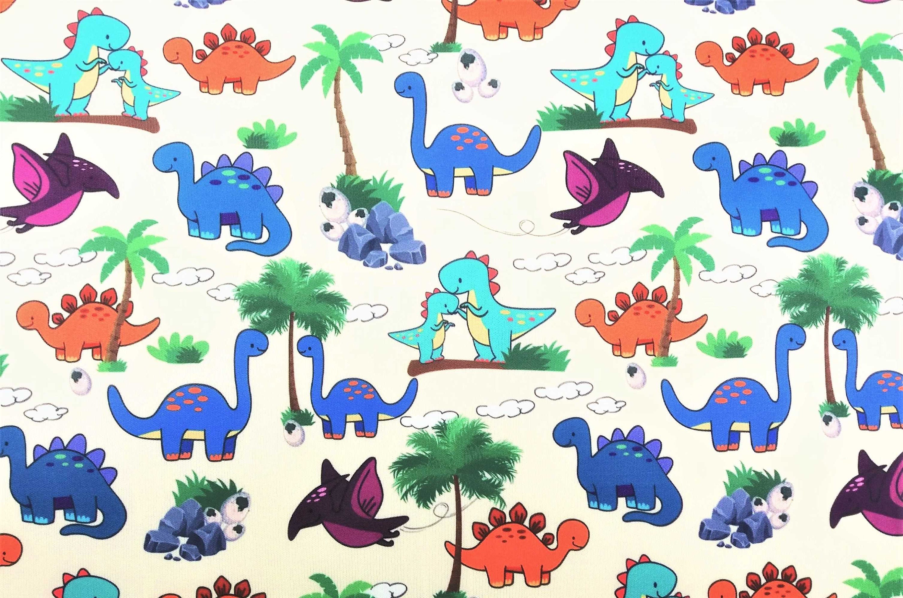 PUL Waterproof Fabric Cute Dinosaurs | Etsy