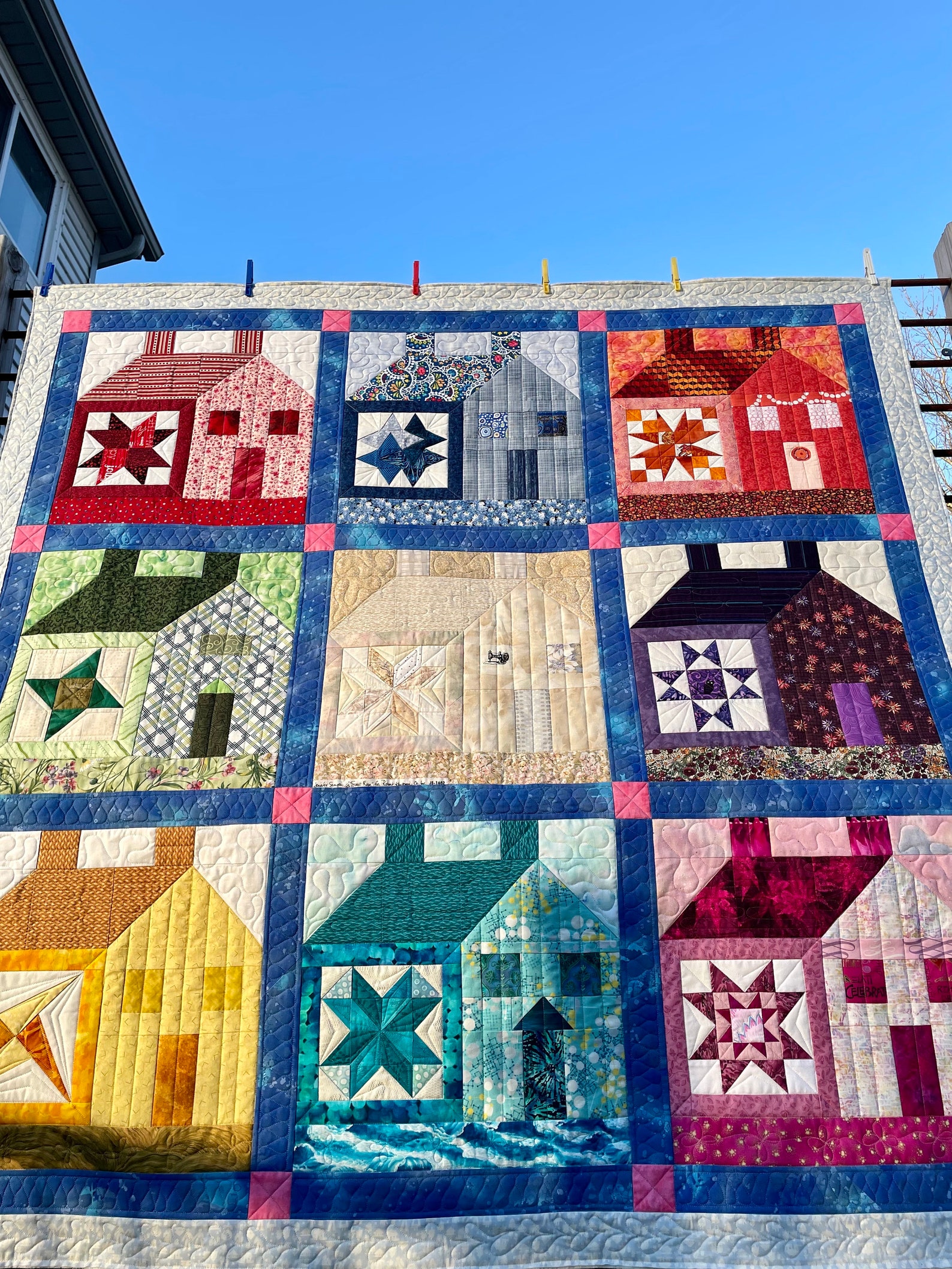 Rainbow Neighbourhood, PDF Quilt Pattern, Throw, Twin, Simple, Original ...