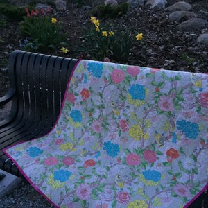 Baby Quilt, Pink Quilt, Pink and Yellow Quilt, Play Mat, Baby Girl ...