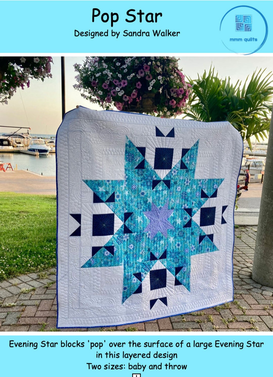 Pop Star - Star Quilt, PDF Quilt Pattern, Modern Quilt, Baby Quilt ...