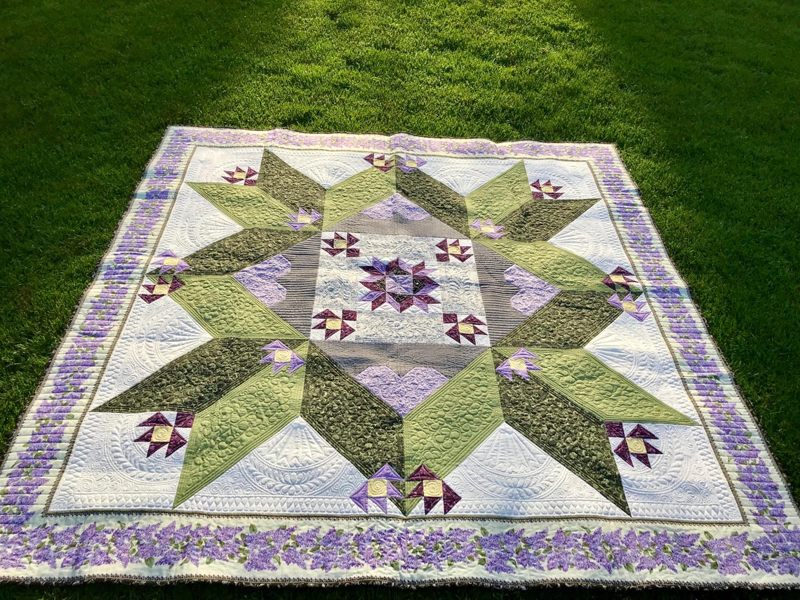 Lilac Love, PDF Quilt Pattern, Large Quilt, Original Design, Negative ...