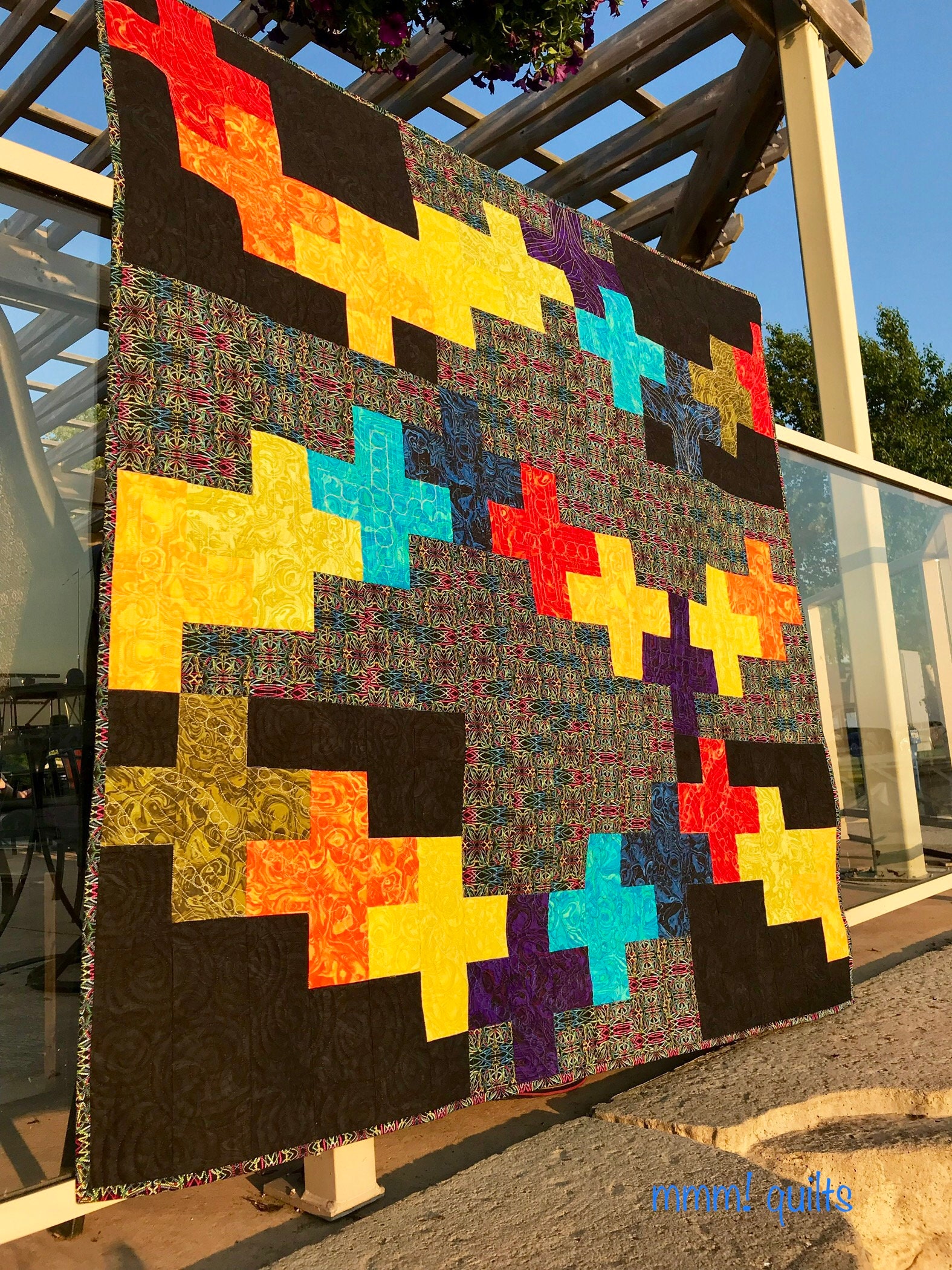 Positive Flow - Plus Quilt, PDF Quilt Pattern, Modern Quilt, Baby Quilt ...