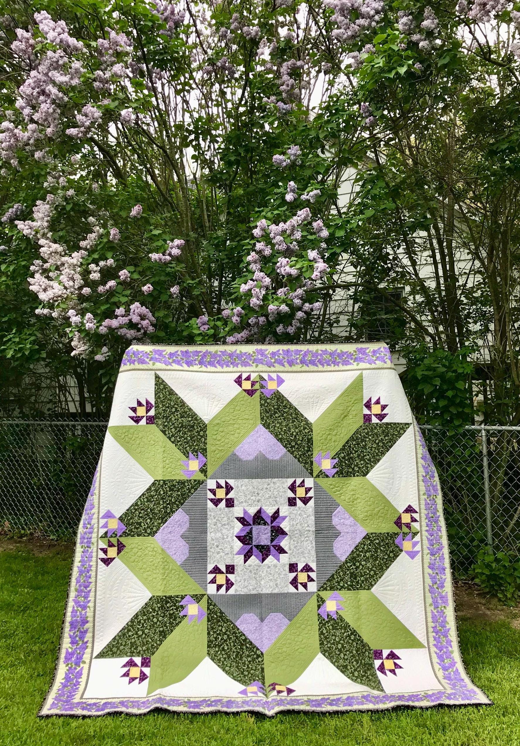Lilac Love, PDF Quilt Pattern, Large Quilt, Original Design, Negative ...