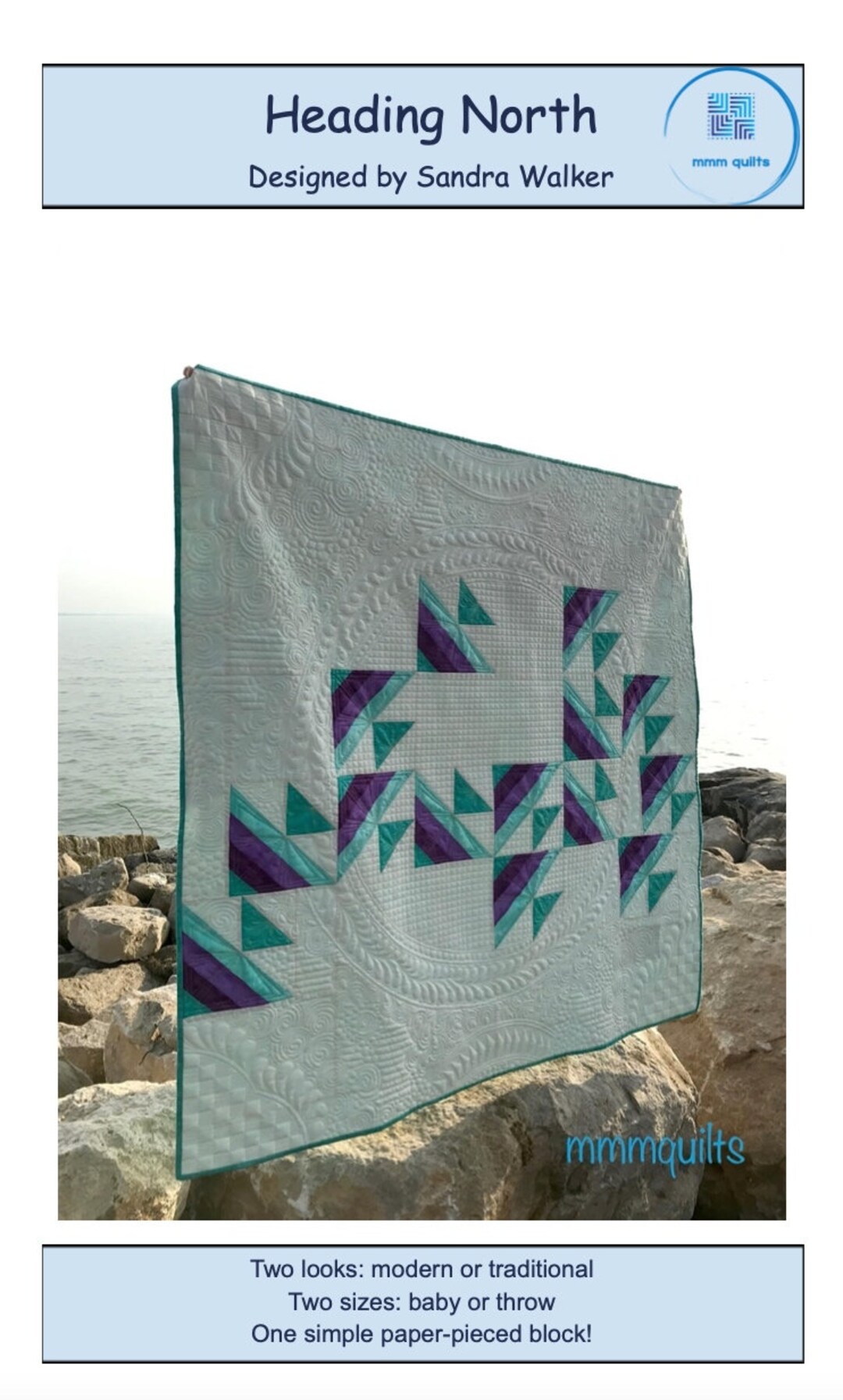 Heading North - PDF Quilt Pattern, Published, Throw, Baby Quilt, Quick ...