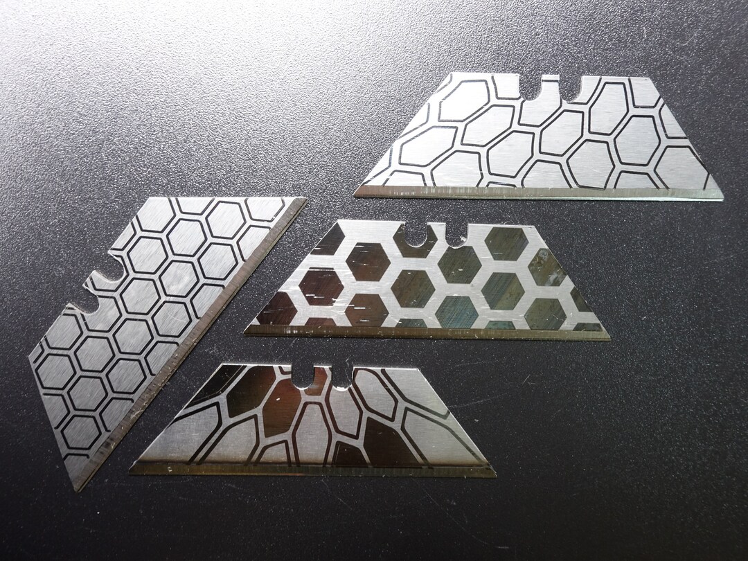 Laser Engraved honeycomb 4-pack Utility Blades for Crafts, Double-sided ...