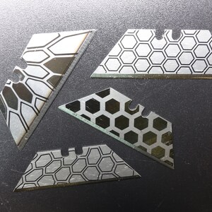 Laser Engraved honeycomb 4-pack Utility Blades for Crafts, Double-sided ...